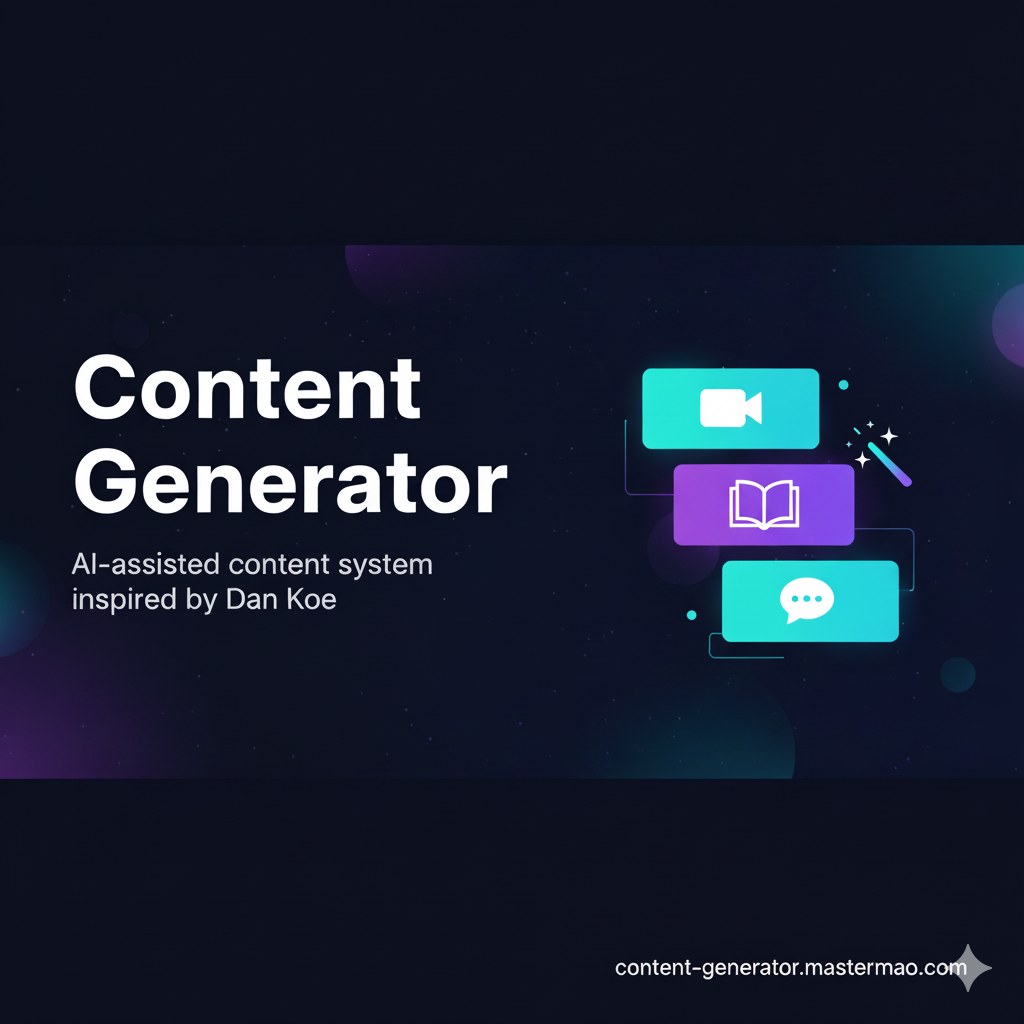 Content Generator - An AI-assisted creation system inspired by Dan Koe